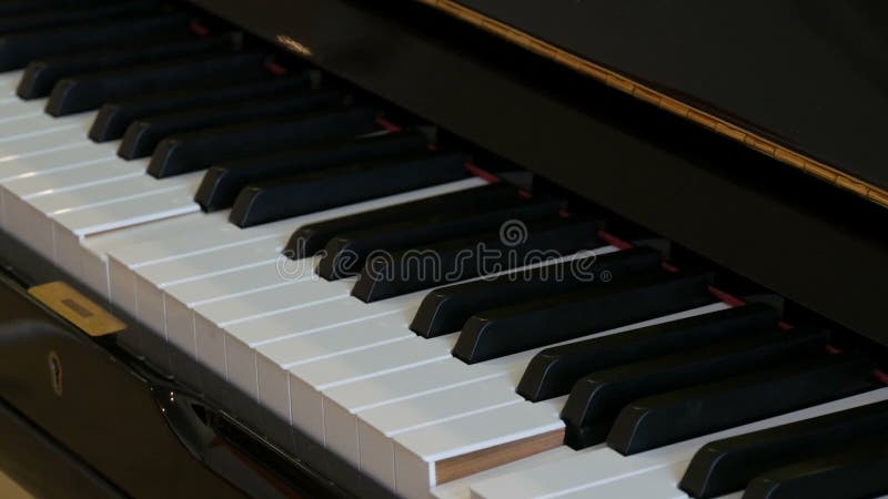 Self-playing Black Piano Keyboard Close-up. Stock Video - Video of ...