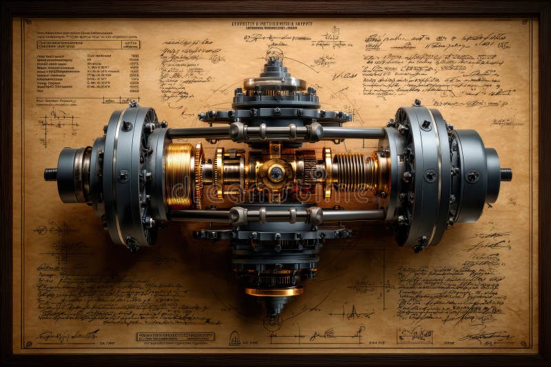 Self-playing Pipe Organ Blueprint in Da Vinci Codex Style with ...