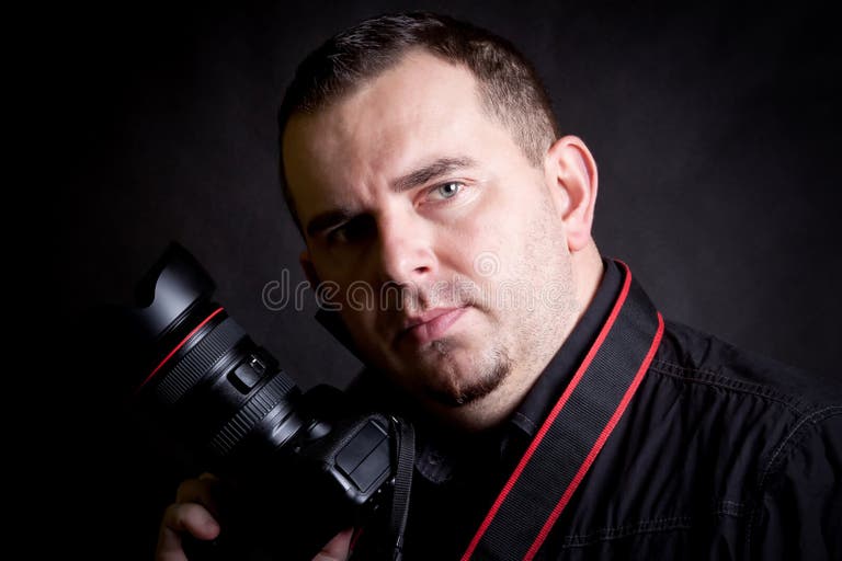 Self Portrait of the Photographer with Camera Stock Photo - Image of ...