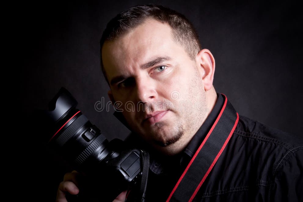 Self Portrait of the Photographer with Camera Stock Photo - Image of ...