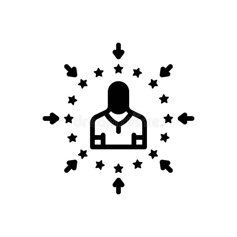 Black Solid Icon for Self Promotion, Self and Skills Stock Illustration ...