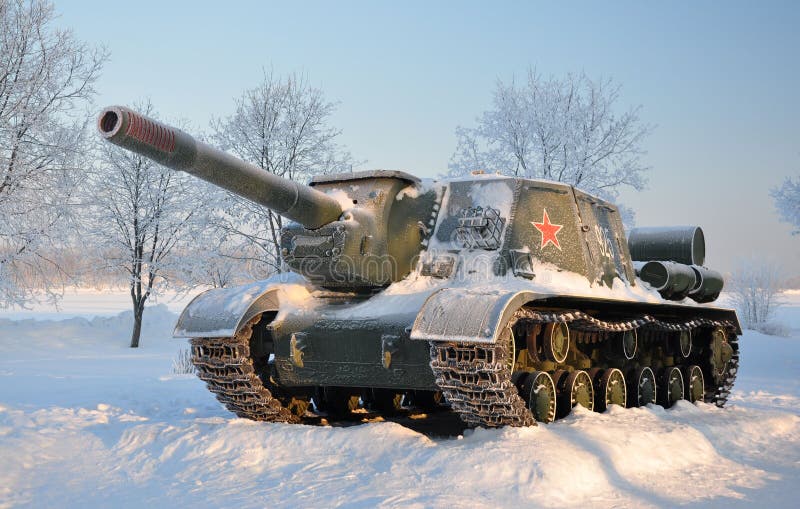 Self-propelled Artillery Unit. after a Snowfall. Stock Photo - Image of ...
