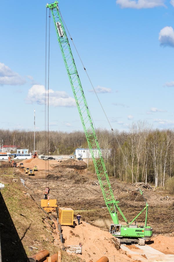 Self-propelled Crane at the Construction Site Editorial Stock Photo ...