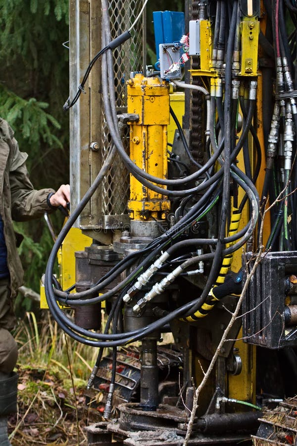 Self-propelled Drilling Rig Drills the Soil in Forest Conditions Stock ...