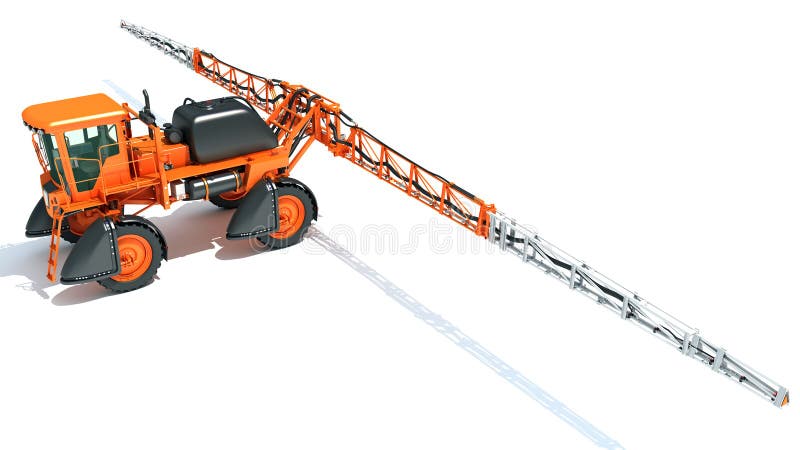 Farm Sprayer 3D Rendering on White Background Stock Illustration ...