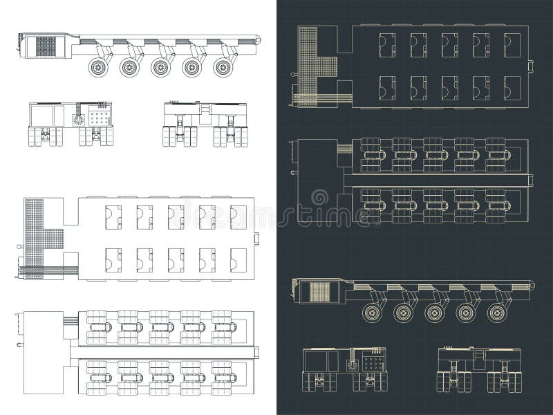 Self Propelled Modular Transporter Blueprints Stock Vector ...