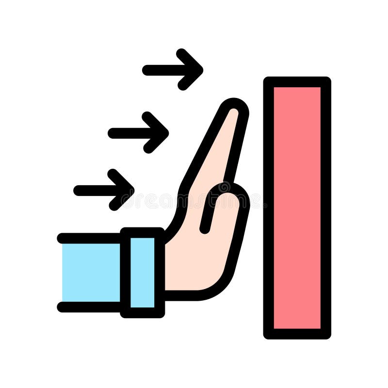 Self Push Icon Motivational Design in Flat Lineal Color Style Stock ...