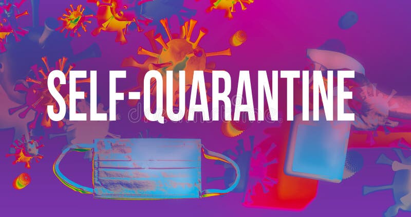 Self-quarantine Theme with Face Mask and Spray Bottle Stock Photo ...