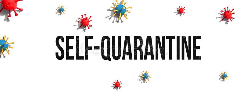 Self-quarantine Theme with Virus Craft Objects Stock Illustration ...