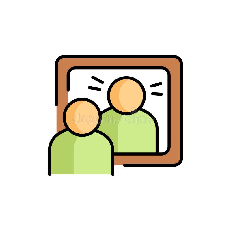 Self Reflection Color Line Icon. Human Behavior Stock Vector ...