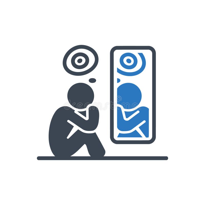 Self-reflection Contemplation Icon Stock Vector - Illustration of sign ...