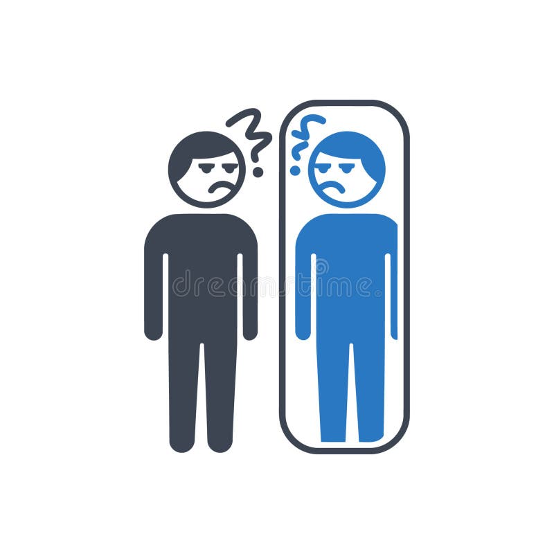 Self Reflection Icon stock illustration. Illustration of sign - 376290818