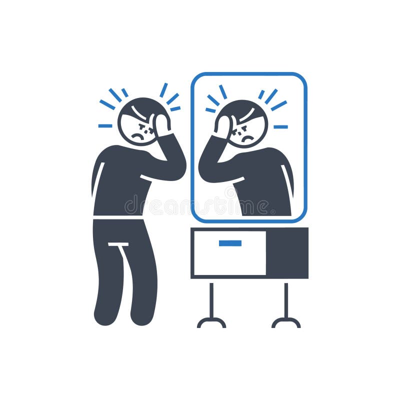 Self Reflection Mirror Icon Stock Illustration - Illustration of icon ...