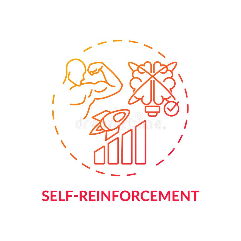Self Reinforcement Red Gradient Concept Icon Stock Vector ...