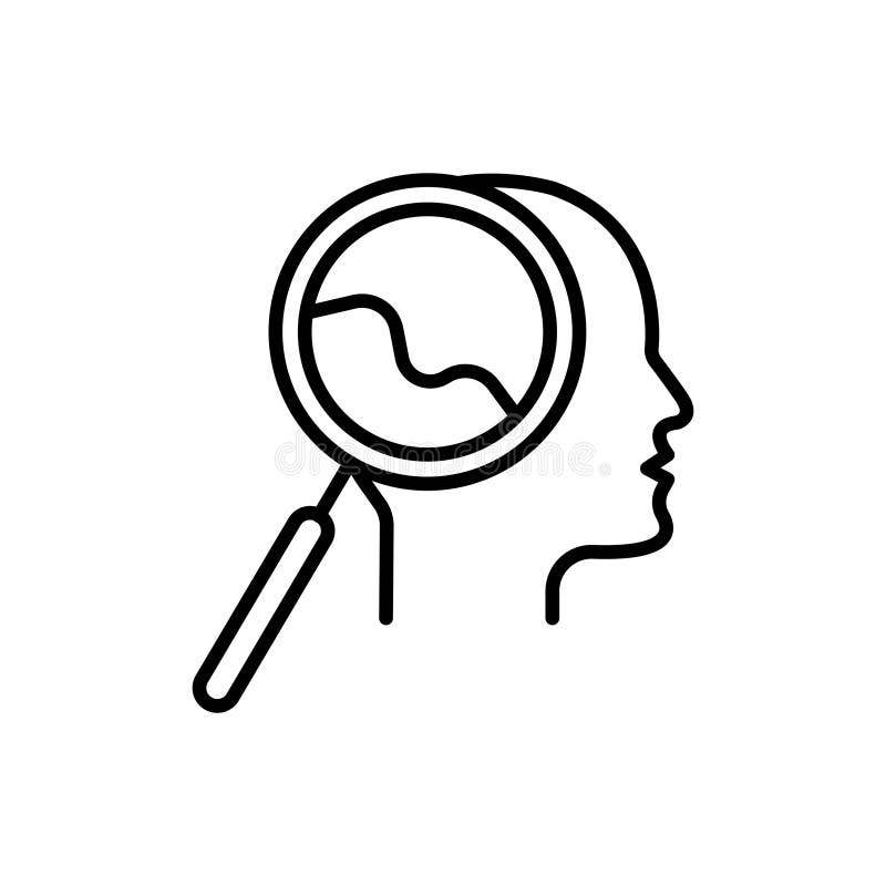 Self Research Icon Set. Cognitive Science Analysis Vector Symbol in a ...