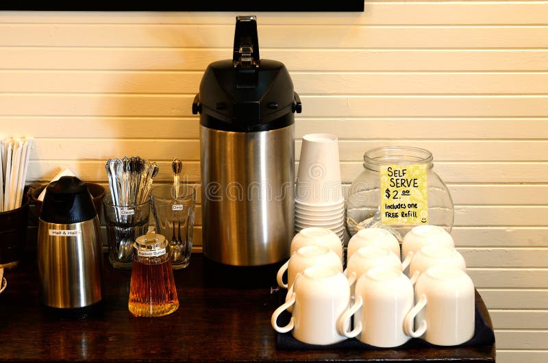 Self Serve Coffee stock photo. Image of counter, kitchen - 53647410
