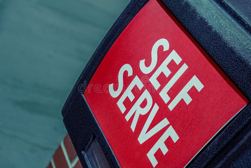 Self Serve Sign at a Gas Station Stock Photo - Image of selfservice ...