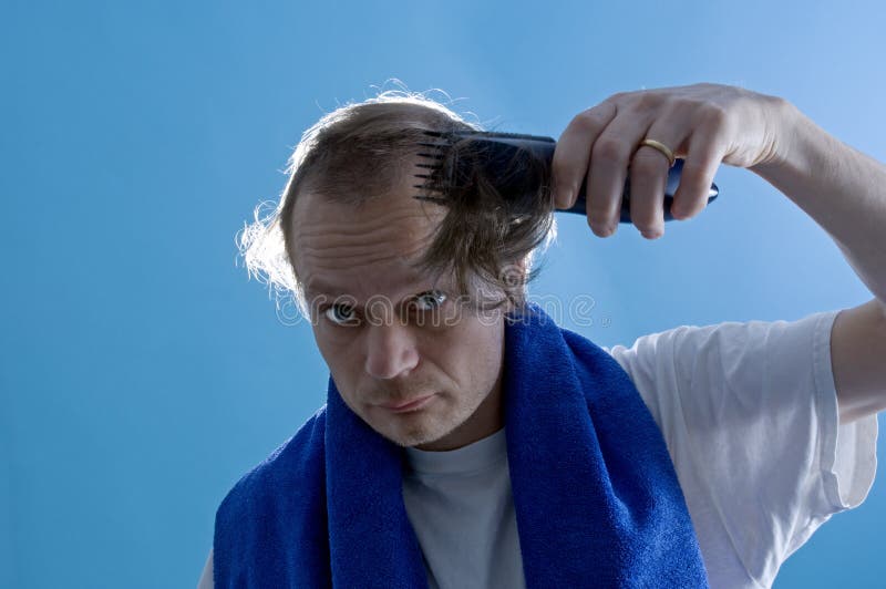 Self-service barber stock photo. Image of frown, balding - 4207882