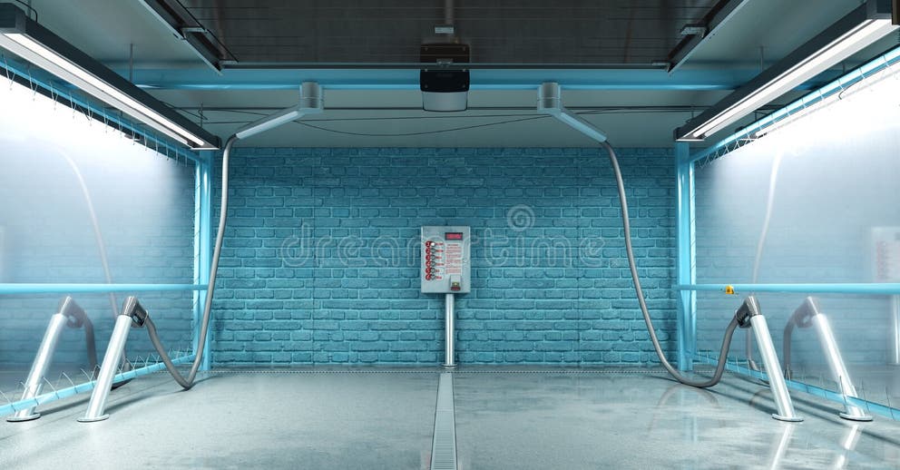 Self Service Car Wash Closed Boxes with Partitions for Car Wash 3d ...