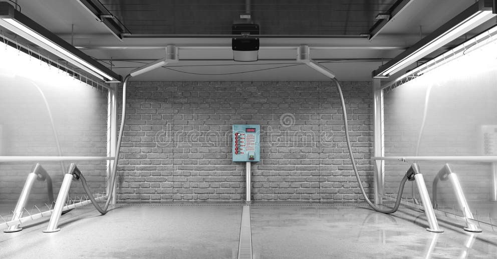 Self Service Car Wash Closed Boxes with Partitions for Car Wash 3d ...