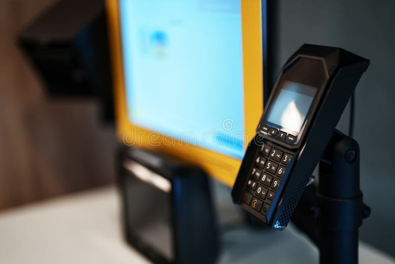 Self-service Cash Register with Terminal Stock Photo - Image of ...