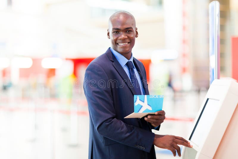 Self service check in stock photo. Image of afro, business - 29500342