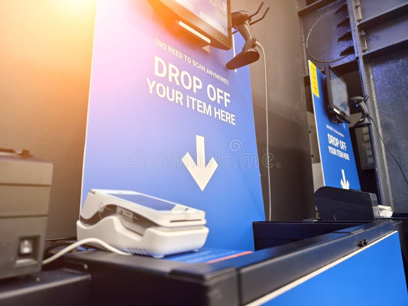 Self-service Check Out Area in Large Hypermarket Stock Image - Image of ...