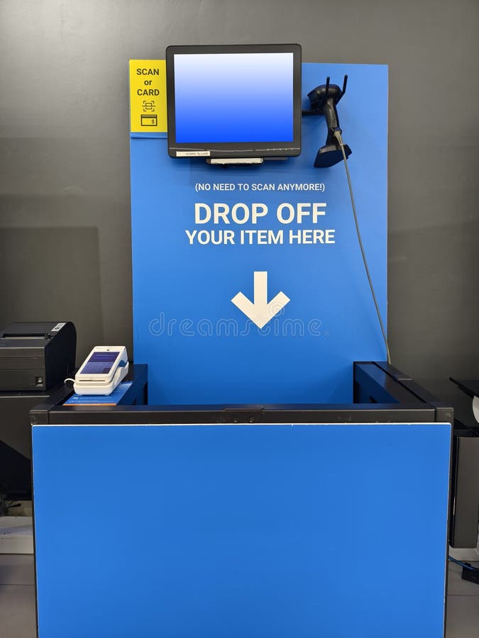 Self-service Check Out Area in Large Hypermarket Stock Image - Image of ...