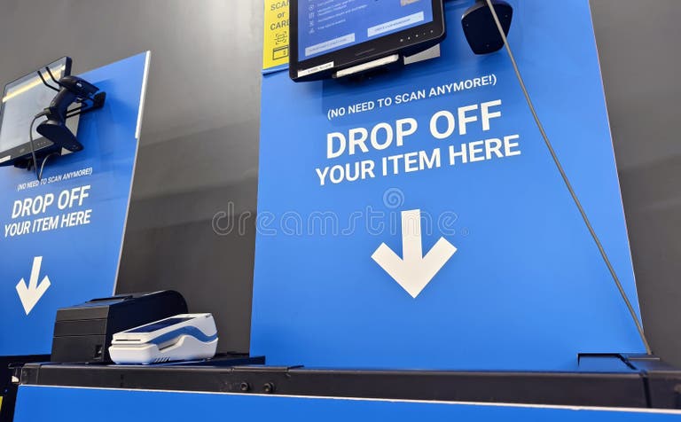 Self-service Check Out Area in Large Hypermarket Stock Image - Image of ...