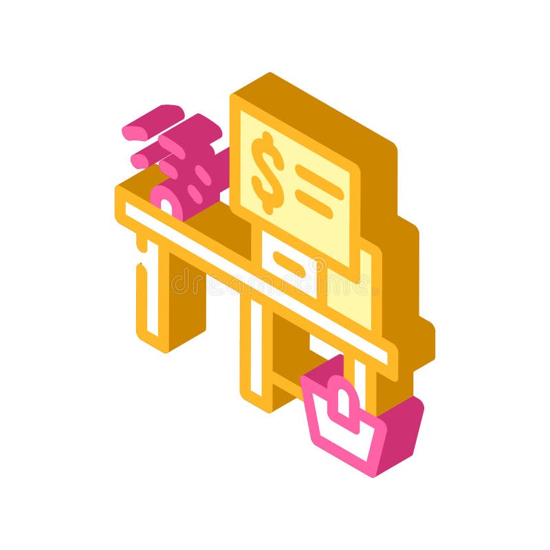 Self-service Checkout Isometric Icon Vector Illustration Sign Stock ...