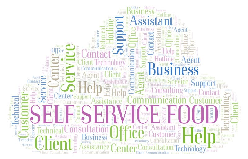 Self Service Food Word Cloud. Stock Illustration - Illustration of self ...