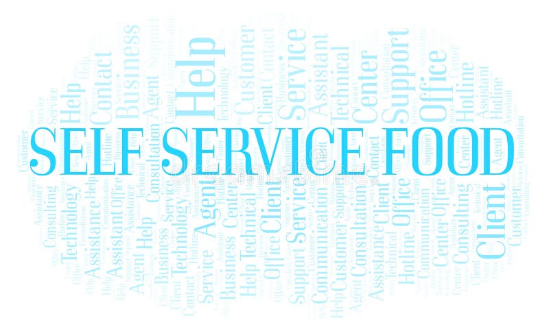 Self Service Food Word Cloud. Stock Illustration - Illustration of self ...