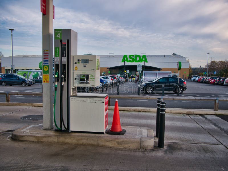 A Self-service Fuel Pump at an ASDA Supermarket in the UK Editorial ...
