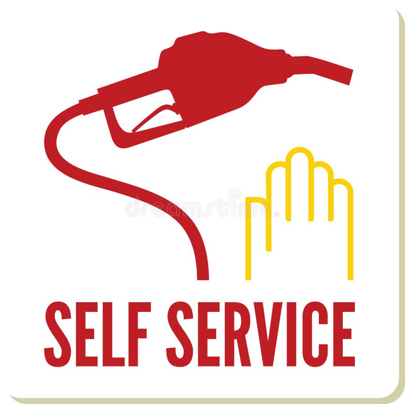 Self Service Gas Station Sign Stock Vector - Illustration of dirty ...