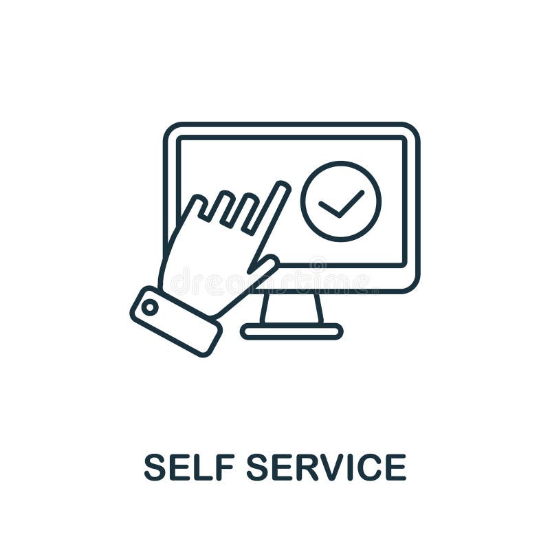 Self Service Icon. Line Element from Customer Relationship Collection ...