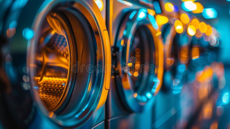 Self service laundry stock illustration. Illustration of service ...