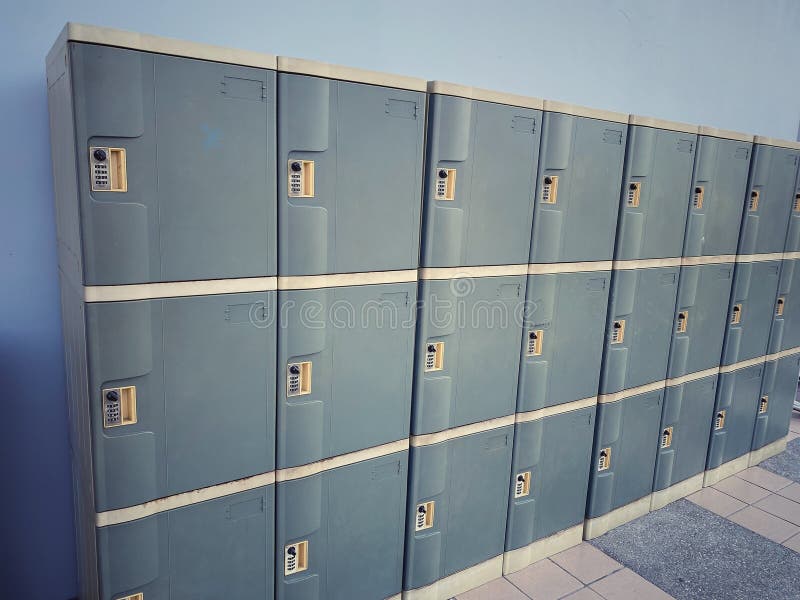 Self Service Lockers at an Amusement Park. Stock Photo - Image of ...