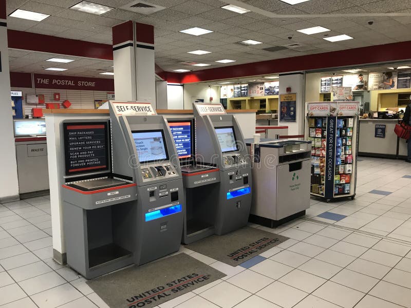Self-service Machines at the NYC Post Office in Manhattan Editorial ...