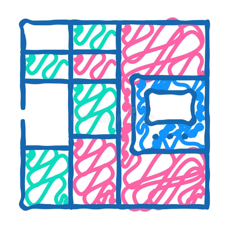 Self-service Mail or Smart Logistic System or Digital Lock Icon Doodle ...