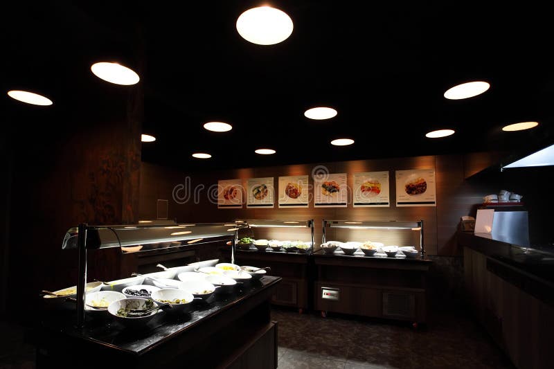 Self-service Restaurant Interior Stock Image - Image of furniture ...