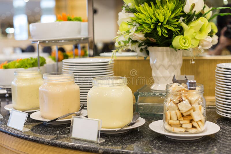 Bread and Jars Put Jam on the Table. Stock Image - Image of dish ...
