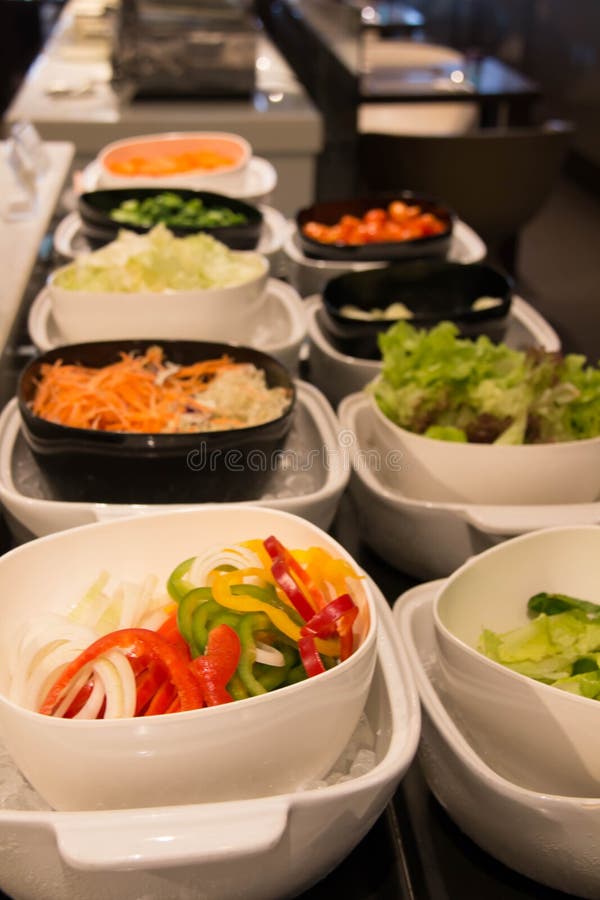 Self Service Salad Buffet in a Restaurant Stock Image - Image of salad ...
