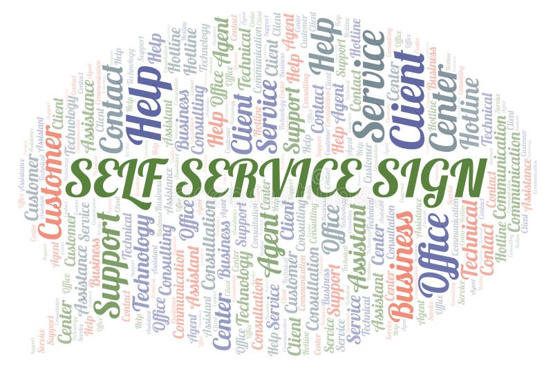 Self Service Sign Word Cloud. Stock Illustration - Illustration of ...