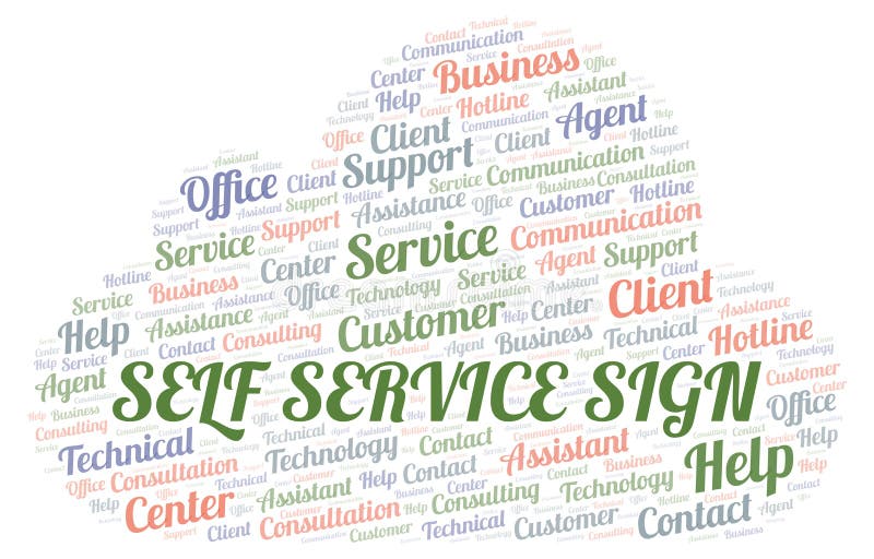 Self Service Food Word Cloud. Stock Illustration - Illustration of self ...