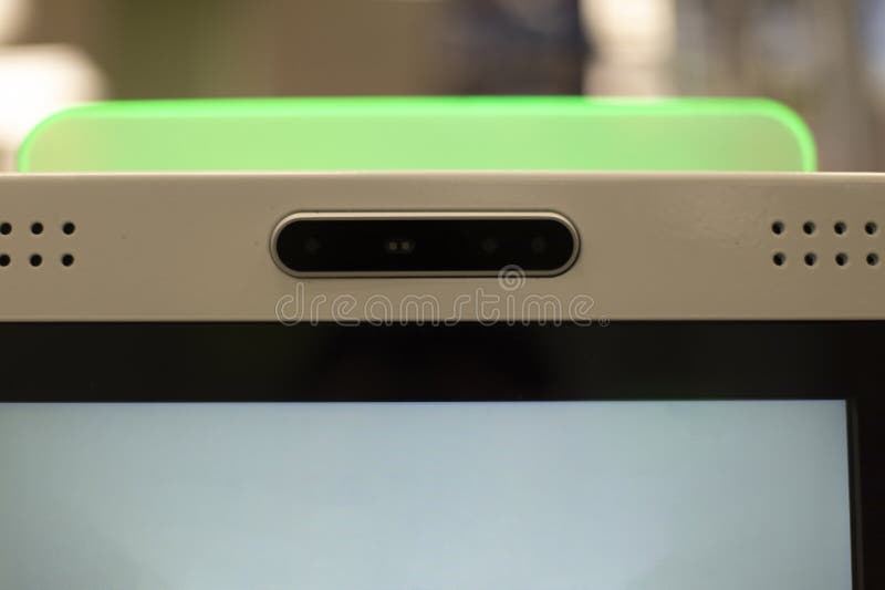 Self-service Terminal. Green Lamp on Terminal Stock Image - Image of ...