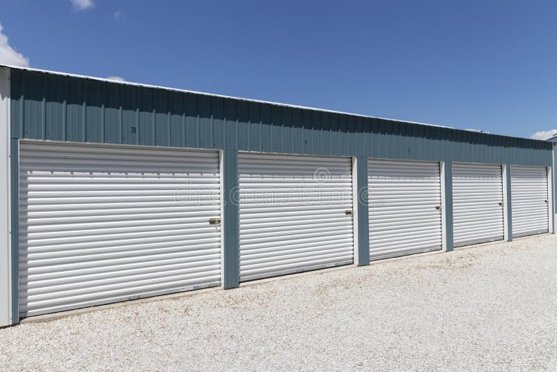 Self Storage and Mini Storage Garage Units Stock Photo - Image of ...