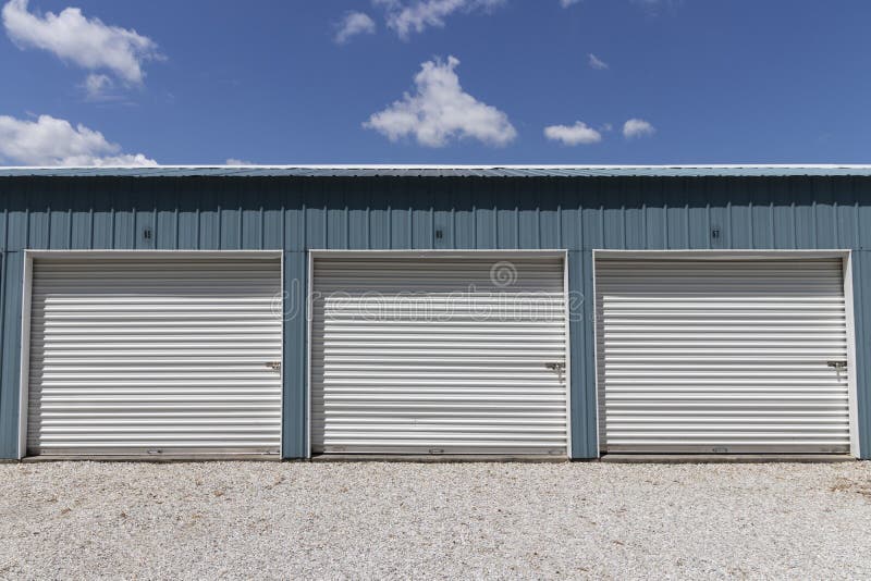 Self Storage and Mini Storage Garage Units Stock Image - Image of ...