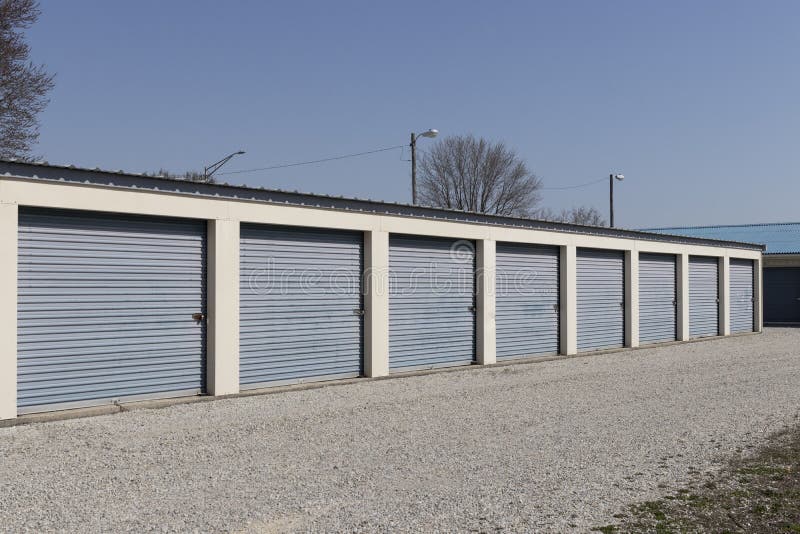 Self Storage and Mini Storage Garage Units Stock Photo - Image of ...