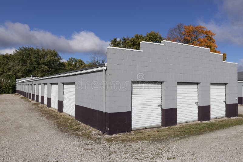 Self Storage and Mini Storage Garage Units Stock Photo - Image of ...