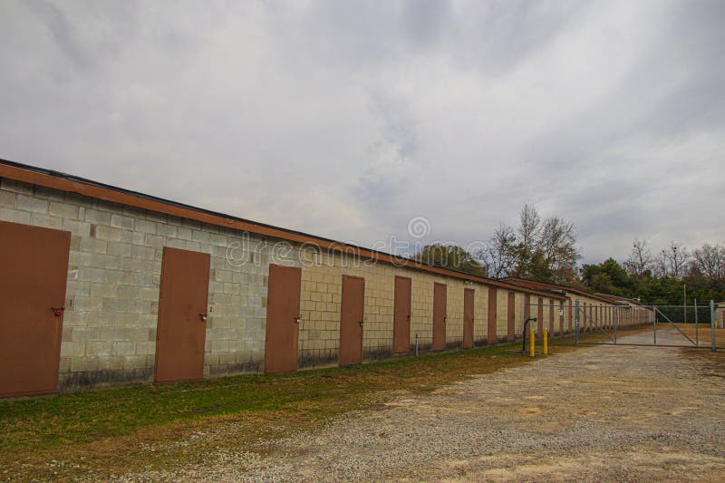 Self Storage Unites and a Locked Gate for Access Editorial Photography ...